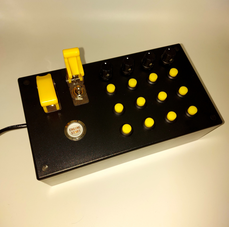 PC or PS4 USB 27 function yellow push Button Box sim racing and flight ... PC or PS4 USB 27 function yellow push Button Box sim racing and flight ...