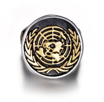 UN VN United Nations Verenigde naties ring GOUD | Ketting, armband ...