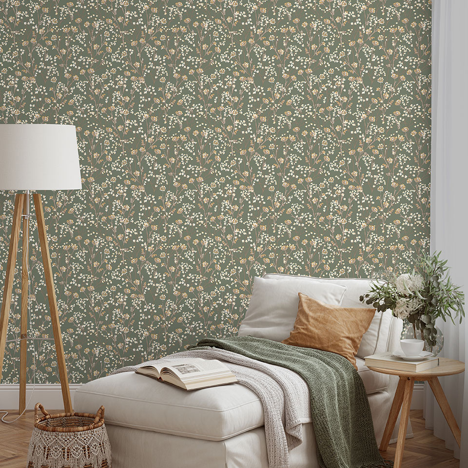 Dutch Wallcoverings Flora groen behang M88004 voordelig online kopen?
