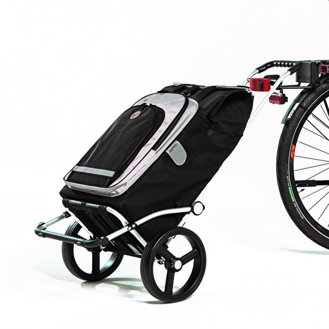 Boodschappenwagen voor achter de fiets met grote wielen met kogellagers ...