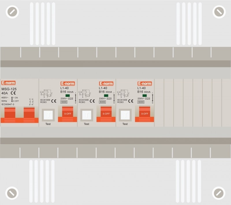 1 Fase Groepenkast Met 3 Aardlekautomaten Beltransformator f 