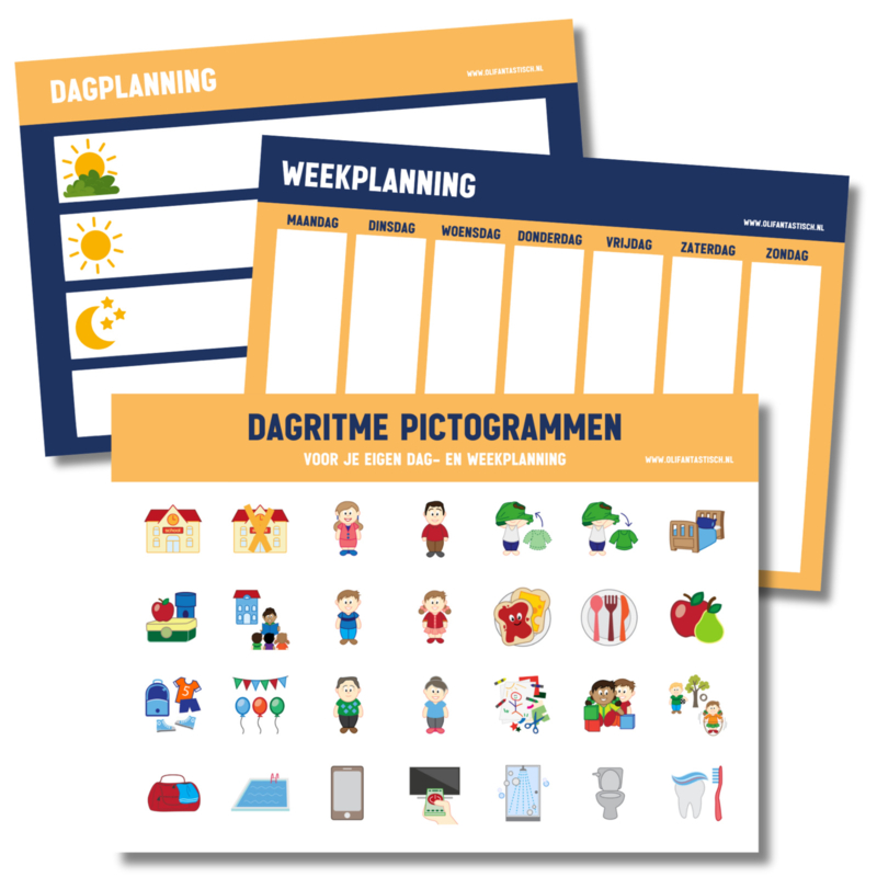 Printable met dagritme pictogrammen (zelf printen)