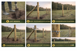 Afrastering voor schapen – 100 meter (acacia palen) | Complete ...