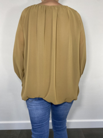 Voile ballon blouse camel | Blouses | SASMODE.NL