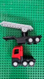 Lego Duplo Brandweer auto met grijze ladder en zwarte aanhanger | Duplo ...