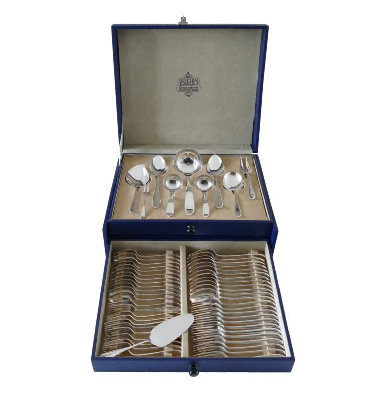 Silver Plated Cutlery Canteen - 58-piece/12-pax. - Keltum, Gerritsen ... Silver Plated Cutlery Canteen - 58-piece/12-pax. - Keltum, Gerritsen ...