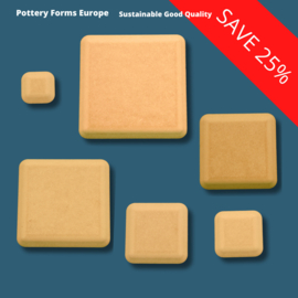 Square Soft Edge Set 6 pcs | Square Soft Edge | Pottery Forms Europe